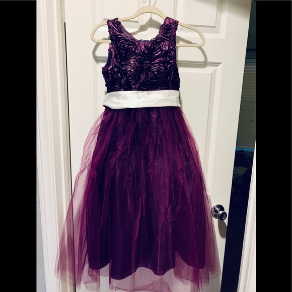 Dresses | Girls Holiday Rosette Tulle Dress Size 12 Guc | Poshmark